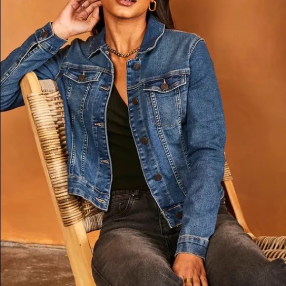 refuge | Jackets & Coats | New Refuge Jean Jacket Dark Wash Semi ...